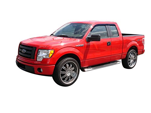 Auto Ventshade [AVS] Low Profile Ventvisor / Rain Guards | Smoke Color, 4 pc | 894009 | Fits 2004 - 2014 Ford F-150 SuperCab