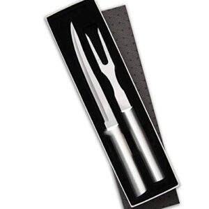 rada cutlery knife 2-piece carving set with stainless steel blades with brushed aluminum, 11 inches, silver handle