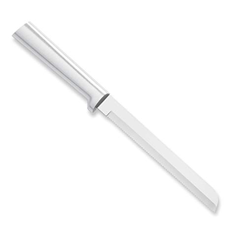 Rada Cutlery Bread Knife Stainless Steel Serrated Blade with Aluminum, 6 Inches, Silver Handle