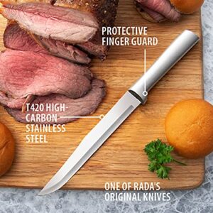 Rada Cutlery Slicing Knife – Stainless Steel Blade With Brushed Aluminum Handle Made in the USA, 11-3/8 Inches