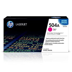 original hp 504a magenta toner cartridge | works with hp color laserjet cm3530, cp3525 series | ce253a