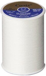 coats & clark all purpose thread 400 yards white (one spool of yarn)