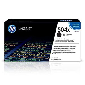 original hp 504x black high-yield toner cartridge | works with hp color laserjet cm3530, cp3525 series | ce250x