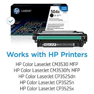 Original HP 504X Black High-yield Toner Cartridge | Works with HP Color LaserJet CM3530, CP3525 Series | CE250X