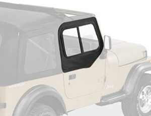 bestop 5178615 black denim upper door sliders for 1988-1995 wrangler w/rounded rear upper corner