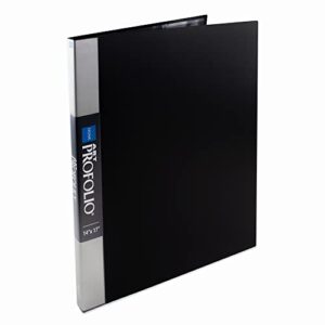 itoya original art profolio 14×17 black 48-page art portfolio binder with plastic sleeves – portfolio folder for artwork with clear sheet protectors – presentation book for art display and storage