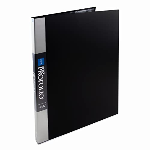 Itoya Original Art ProFolio 14x17 Black 48-Page Art Portfolio Binder with Plastic Sleeves - Portfolio Folder for Artwork with Clear Sheet Protectors - Presentation Book for Art Display and Storage