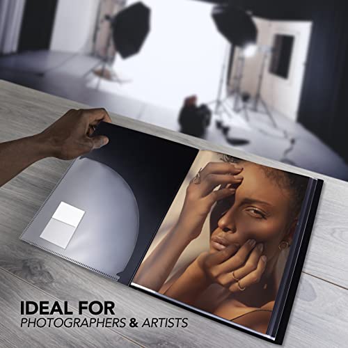 Itoya Original Art ProFolio 14x17 Black 48-Page Art Portfolio Binder with Plastic Sleeves - Portfolio Folder for Artwork with Clear Sheet Protectors - Presentation Book for Art Display and Storage