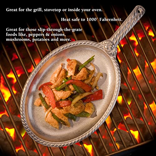 Wilton Armetale Gourmet Grillware Sizzle and Serving Platter with Handle, 15.25-Inch