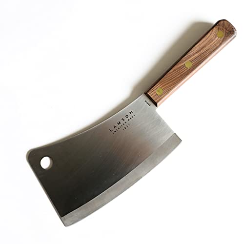 Lamson Meat Cleaver, with Riveted Walnut Handle, Stainless Steel, 12"