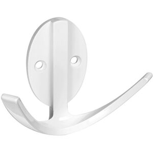 national hardware s807-081 v8010 modern double robe hooks in white , 3″