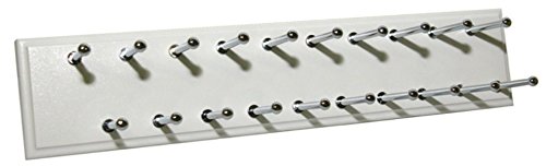 Easy Track Ra1200 Sliding Tie Rack, 20 Hook, White