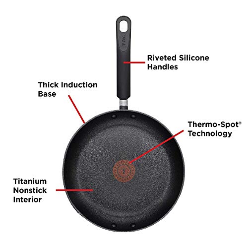 T-fal E93805 Professional Total Nonstick Thermo-Spot Heat Indicator Fry Pan, 10.5-Inch, Black