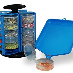 TIDY CRAFTS QUAD STOW N GO BLUE BEAD, JEWELRY, NOTIONS AND CRAFTS ORGANIZER