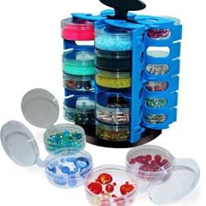 TIDY CRAFTS QUAD STOW N GO BLUE BEAD, JEWELRY, NOTIONS AND CRAFTS ORGANIZER