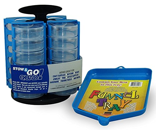 TIDY CRAFTS QUAD STOW N GO BLUE BEAD, JEWELRY, NOTIONS AND CRAFTS ORGANIZER