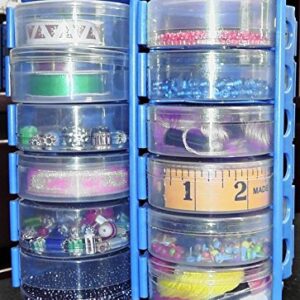 TIDY CRAFTS QUAD STOW N GO BLUE BEAD, JEWELRY, NOTIONS AND CRAFTS ORGANIZER