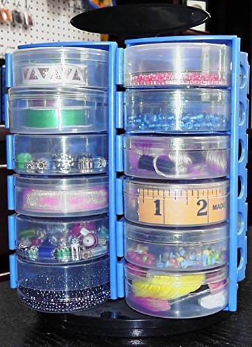 TIDY CRAFTS QUAD STOW N GO BLUE BEAD, JEWELRY, NOTIONS AND CRAFTS ORGANIZER