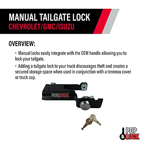 Pop & Lock PL1600 Black Manual Tailgate Lock for Chevy/GMC/Isuzu