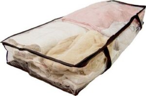 underbed storage bag – zippered room organizer – 18″ x 5″ x 42″