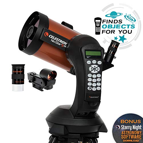 Celestron - NexStar 5SE Telescope - Computerized Telescope for Beginners and Advanced Users - Fully-Automated GoTo Mount - SkyAlign Technology - 40,000+Celestial Objects - 5-Inch Primary Mirror,Orange