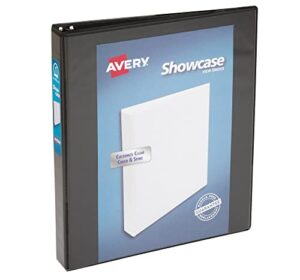 avery economy showcase view binder with 1-inch round ring, black, one binder (19600)