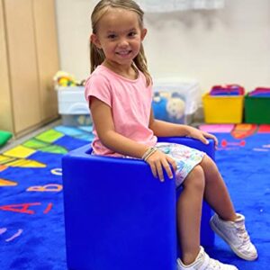 Children's Factory-CF910-009 Cube Chair for Kids, Flexible Seating Classroom Furniture for Daycare/Playroom/Homeschool, Indoor/Outdoor Toddler Chair, Blue, Set of 1