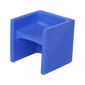 Children's Factory-CF910-009 Cube Chair for Kids, Flexible Seating Classroom Furniture for Daycare/Playroom/Homeschool, Indoor/Outdoor Toddler Chair, Blue, Set of 1