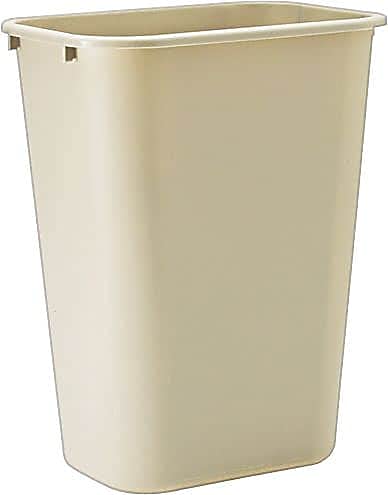 Rubbermaid Commercial 295700Bg Deskside Plastic Wastebasket Rectangular 10 1/4 Gal Beige