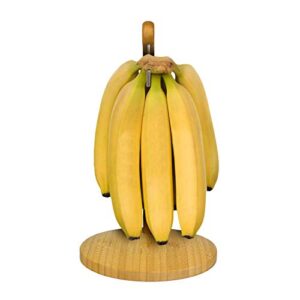 Totally Bamboo Banana Holder, Banana Hanger Stand with Stainless Steel Hook