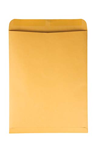 Quality Park Heavyweight Catalog Envelopes, Gummed, Brown Kraft, 12 x 15.5, 100 per Box, (41967)