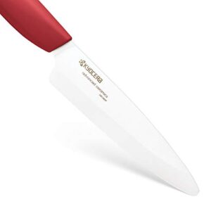 Kyocera Advanced Ceramic Revolution Series 4.5-inch Utility Knife, Red Handle, White Blade