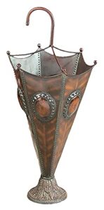 deco 79 metal umbrella stand, 13″ x 13″ x 28″, brown