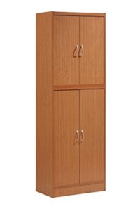 hodedah 4 door kitchen pantry with four shelves, cherry