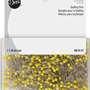 Dritz 3009 Quilting Pins, 1-3/4-Inch, Yellow (500-Count)