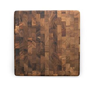 Ironwood Gourmet 28218 Square Charleston End Grain Chef's Board , Acacia Wood 14" Square