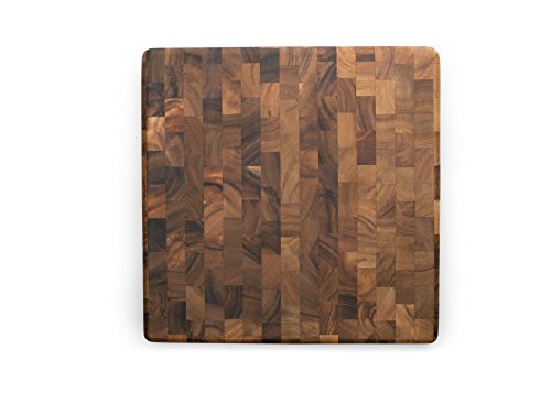 Ironwood Gourmet 28218 Square Charleston End Grain Chef's Board , Acacia Wood 14" Square