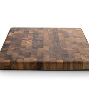 Ironwood Gourmet 28218 Square Charleston End Grain Chef's Board , Acacia Wood 14" Square