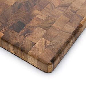 Ironwood Gourmet 28218 Square Charleston End Grain Chef's Board , Acacia Wood 14" Square