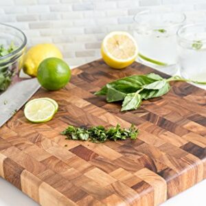 Ironwood Gourmet 28218 Square Charleston End Grain Chef's Board , Acacia Wood 14" Square