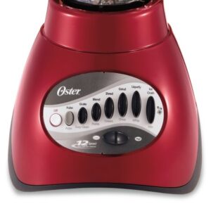 Oster 6844 6-Cup Glass Jar 12-Speed Blender, Metallic Red