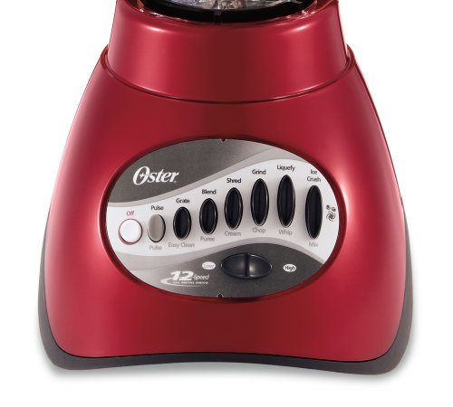 Oster 6844 6-Cup Glass Jar 12-Speed Blender, Metallic Red