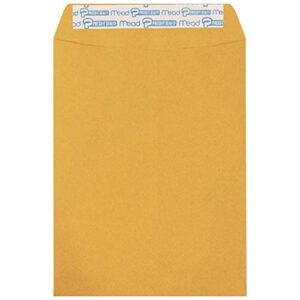 Mead Letter Size Mailing Envelopes, Press-It Seal-It Self Adhesive Closure, All-Purpose 24-lb Paper, 9" X 12", Brown Kraft Material, 25/Pack (76086)