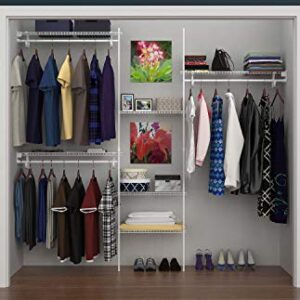 ClosetMaid 5 Ft. to 8 Ft. SuperSlide 6-Shelf Closet Organizer Kit, White, 5636