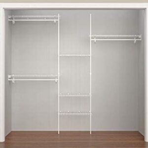 ClosetMaid 5 Ft. to 8 Ft. SuperSlide 6-Shelf Closet Organizer Kit, White, 5636