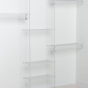 ClosetMaid 5 Ft. to 8 Ft. SuperSlide 6-Shelf Closet Organizer Kit, White, 5636