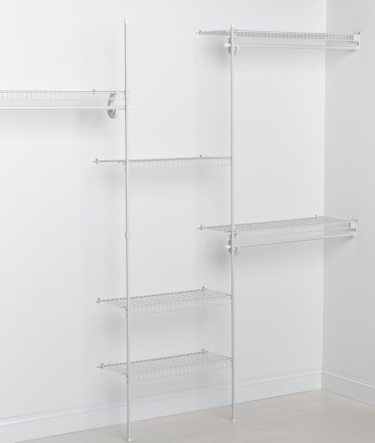 ClosetMaid 5 Ft. to 8 Ft. SuperSlide 6-Shelf Closet Organizer Kit, White, 5636