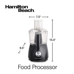 Hamilton Beach ChefPrep 10-Cup Food Processor & Vegetable Chopper with 6 Functions to Chop, Puree, Shred, Slice and Crinkle Cut, Black (70670)