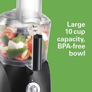 Hamilton Beach ChefPrep 10-Cup Food Processor & Vegetable Chopper with 6 Functions to Chop, Puree, Shred, Slice and Crinkle Cut, Black (70670)