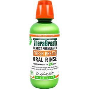 TheraBreath Fresh Breath Dentist Formulated Oral Rinse, Mild Mint, 16 Ounce (Pack of 2)